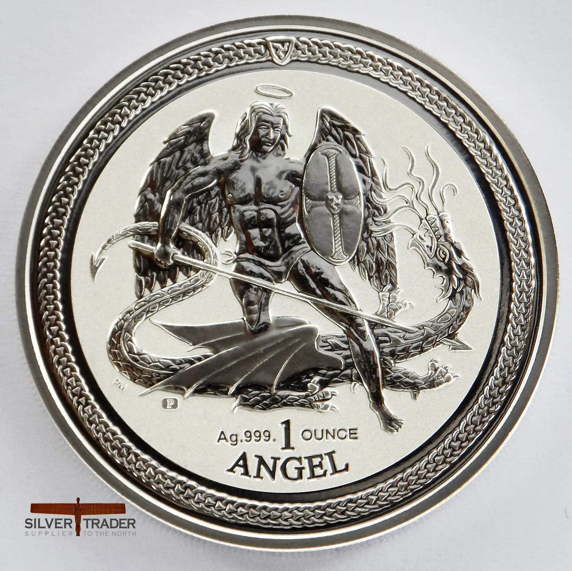 The 2016 Isle of Man angel silver bullion coin