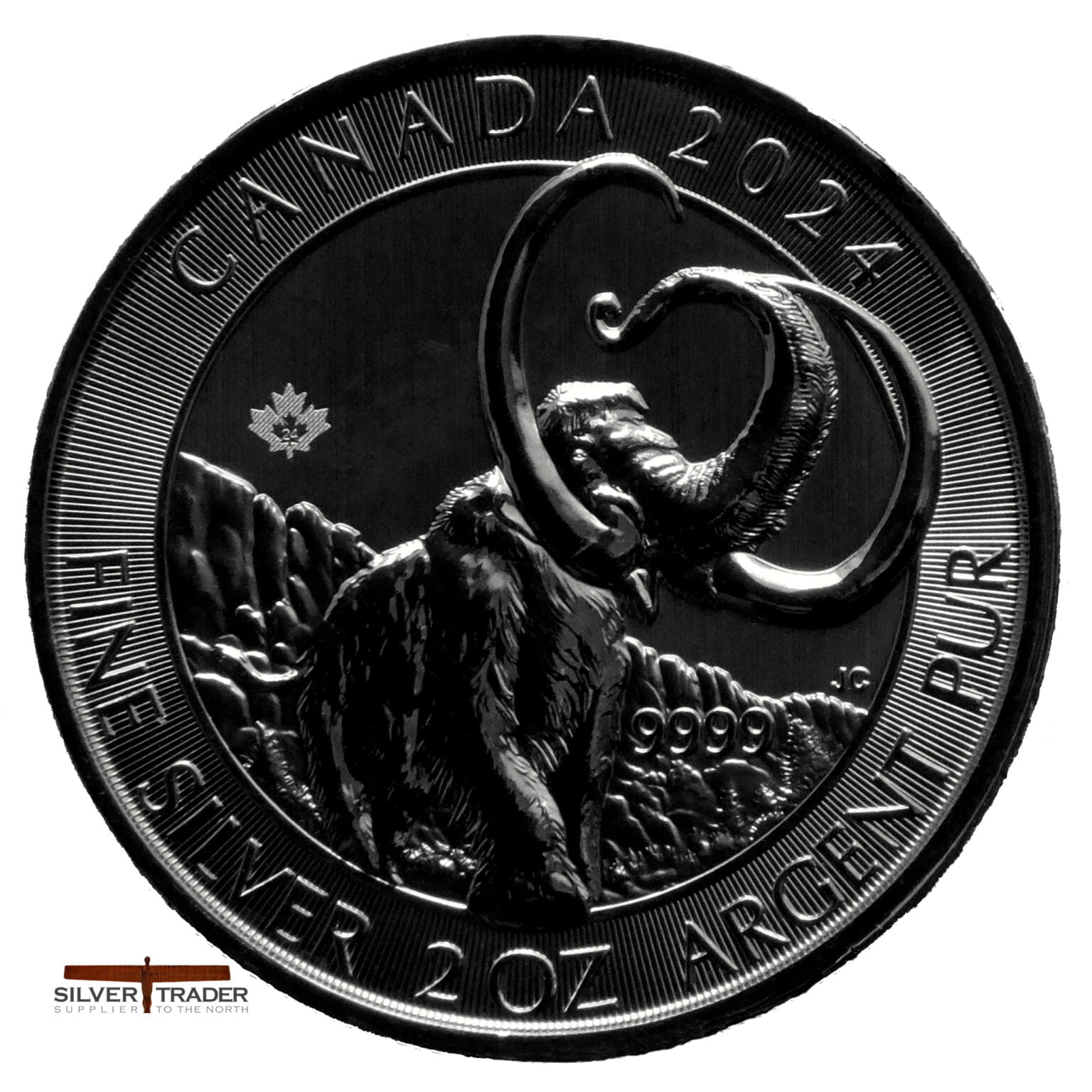 2024 Canadian Woolly Mammoth 2oz Silver Bullion Coin