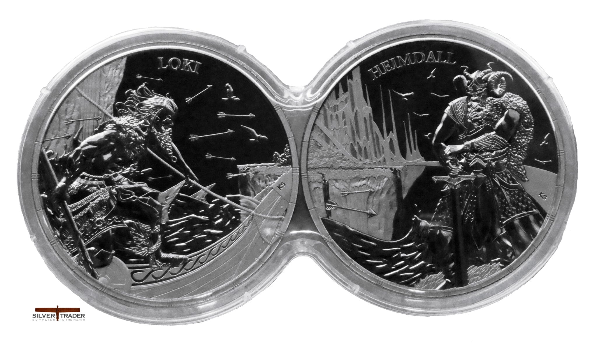 2025 Ragnarok Loki & Heimdall Dbl 1oz Silver Bullion Rounds